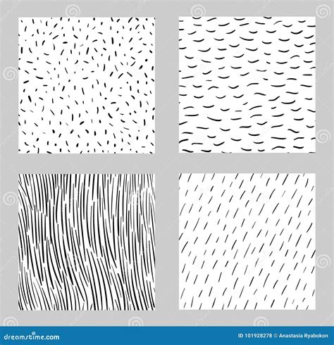 Handdrawn Texture Seamless Pattern Set Vector Stock Vector Illustration Of Texture Stroke
