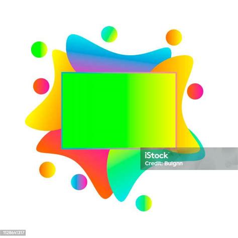 현대 미술 평면 기하학적 액체 모양에 있는 텍스트 프레임 그라데이션 색 추상적인 현대 그래픽 요소 서식 파일 복사 공간 벡터 Eps10 그림입니다 3차원 형태에 대한 스톡