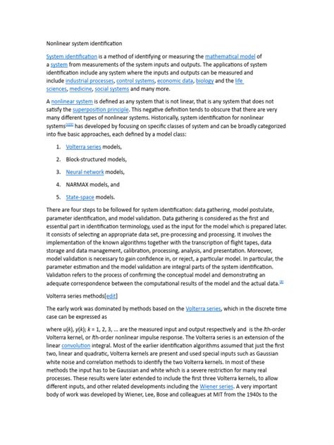 System Identification Nonlinear Pdf Artificial Neural Network
