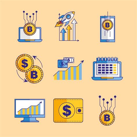 Paquete De Iconos De Fintech Set Vector Premium