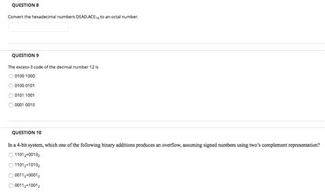 Solved QUESTION Convert The Hexadecimal Numbers DEAD ACE Chegg