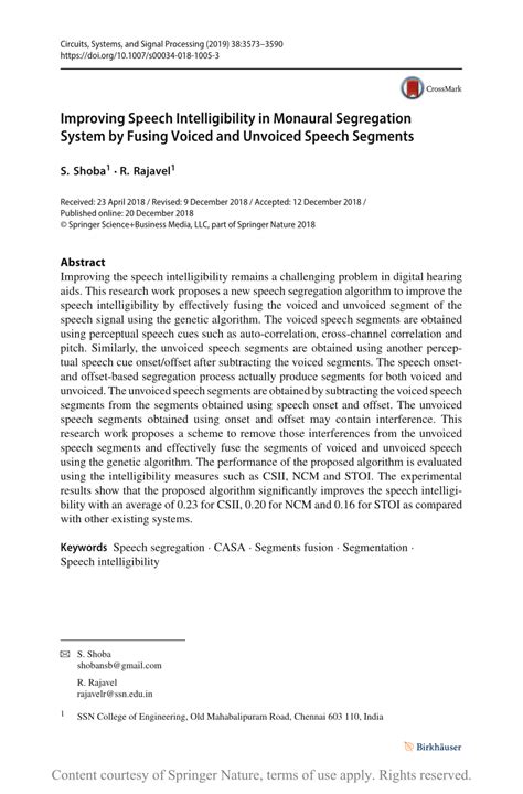 Improving Speech Intelligibility In Monaural Segregation System By