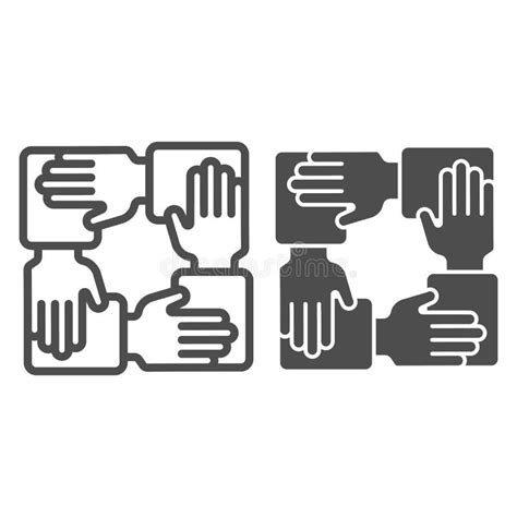 Línea Concepto De La Colaboración Del Icono Símbolo Plano Del Vector De