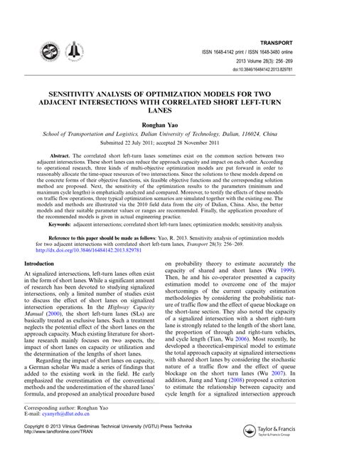 Pdf Sensitivity Analysis Of Optimization Models For Two Adjacent