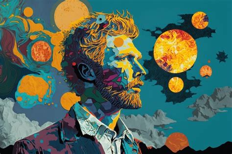 Retrato Do Homem No Estilo Pós Impressionismo Bela Imagem De Ilustração Generative Ai Foto Premium