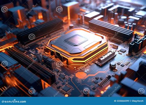 Generative Ai On Theme Of Beautiful Surface Microchip For Design