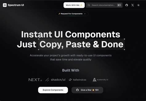 Spectrum Ui Is Component Library Built Using Aceternity Ui Shadcn Ui Spectrum Ui Is Component Library Built Using Aceternity Ui Shadcn Ui