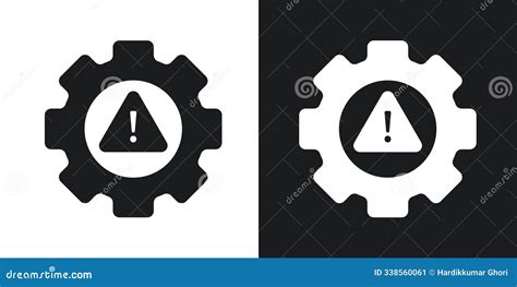 Technical Warning Icon Set System Failure Error Vector Symbol Mechanical Production Problem