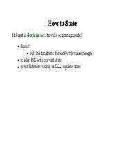 React State Pdf How To State If React Is Declarative How Do We Manage State Hooks Outside