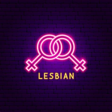 Étiquette Néon Lesbienne Vecteur Premium