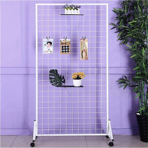Lxbamkea Floor Standing Gridwall Mesh Display Panel Retail Display