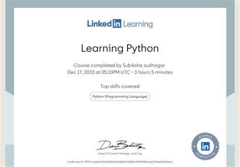 Subiksha Sudhagar On Linkedin Python Was Done