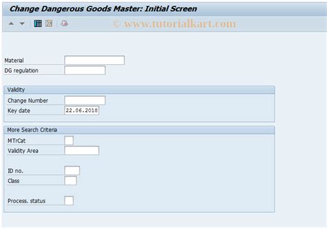 DGP SAP Tcode Change Dangerous Goods Master