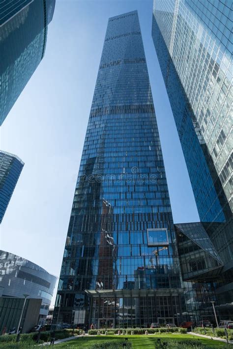 Moscou 31 De Agosto De 2017 Vista Futurista Do Skyscra Da Moscou