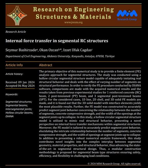 Journal Of Research On Engineering Structures And Materials On Linkedin