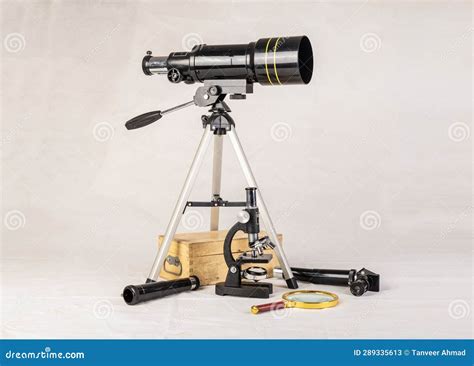 Telescope With Microscope Research Based Concept Stock Image Image Of Magnification