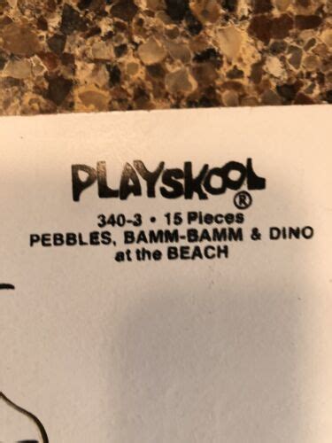 Vtg Wooden Playskool Flintstone Pebbles At The Beach 15 Piece Puzzle