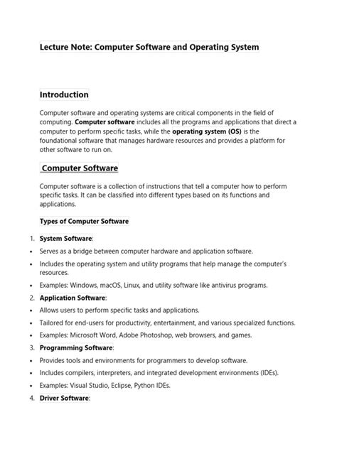 Computer Software And Operating System Pdf Operating System Process Computing
