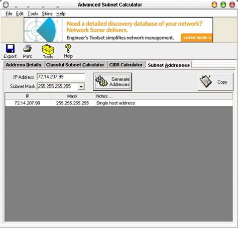 Advanced Subnet Calculator Untuk Windows Unduh