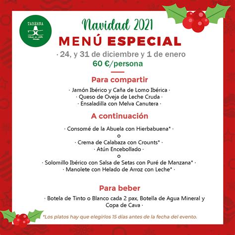 Menú Especial Navidad Tablao Flamenco Doble de cepa