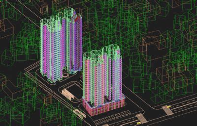 现代住宅小区 商住楼 花架走廊 其他建筑模型下载 摩尔网CGMOL