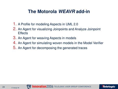 Ppt Motorola Weavr Aspect Oriented Modeling In Tau Powerpoint Presentation Id5338314