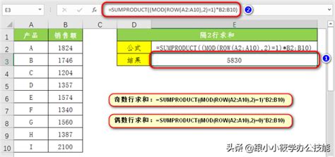 Excel怎么跳行求和（excel隔几行求和公式） 天天办公网