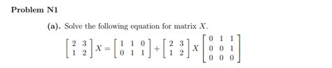 Solved How To Solve This Question Problem N A Solve The Chegg