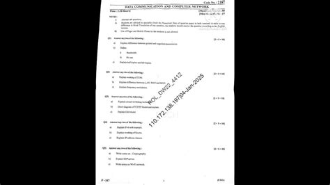 Dccn 3rd Semester Polytechnic Paper 2025 Youtube