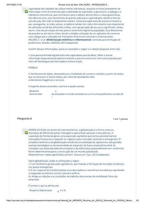 AvaliaÇÃo IntroduÇÃo A EducaÇÃo A DistÂncia Introdução à Educação A