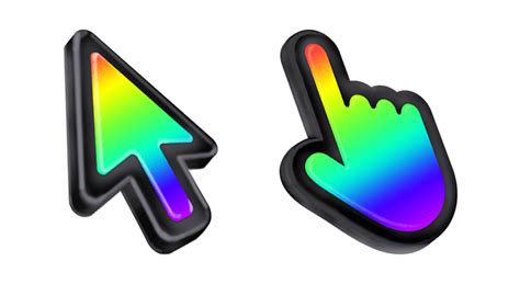 3D Rainbow Black Stroke Mac Cursor Sweezy Custom Cursors