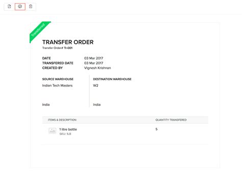 Using Transfer Orders In Zoho Inventory