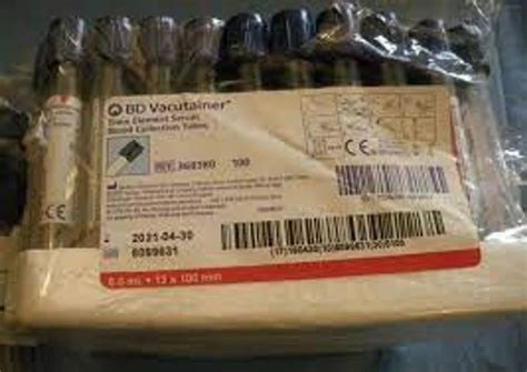 Plastic Bd Trace Element Serum Vacutainer Size 5 Ml At ₹ 1000piece