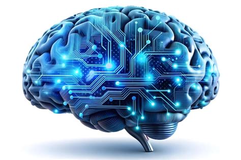 3D AI Driven Digital Brain Elements Concept Abstract Vector Design With