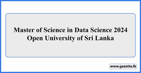 Master Of Science In Data Science Open University Gazette Lk
