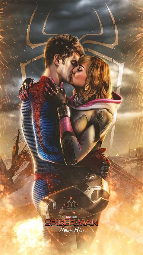 Spiderman And Gwen Stacy Kissing Iphone 7 6s 6 Plus Pixel Xl One Plus 3 Hd Phone Wallpaper