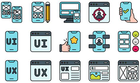 Set Of Vector Icons Related To Ux And Ui Contains Such Icons As Navigation Prototype Test Ui
