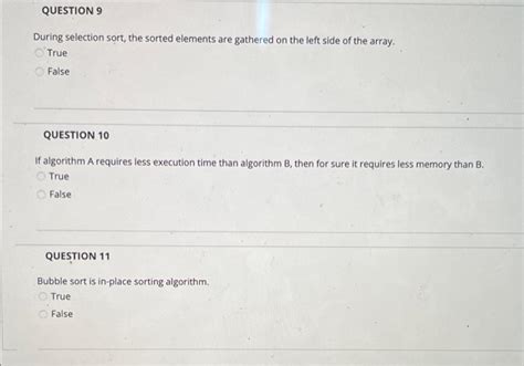 Solved Question During Selection Sort The Sorted Elements Chegg