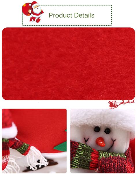 New Year Christmas Chair Back Cover Santa Claus Snowman Elk Hat Christmas Decorations For Home