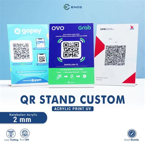 Jual Acrylic Standing Qr Code Digital Payment Papan Custom Print Uv