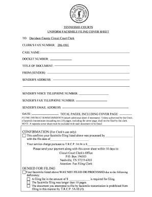 Fillable Online Circuitclerk Nashville DENIED FOR FILING Fax Email