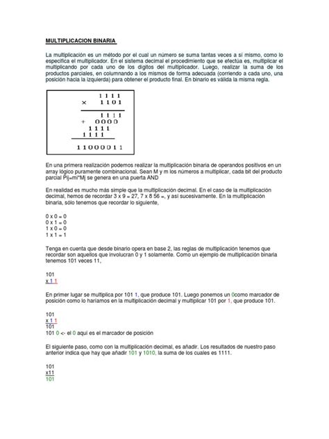 Multiplicacion Binaria