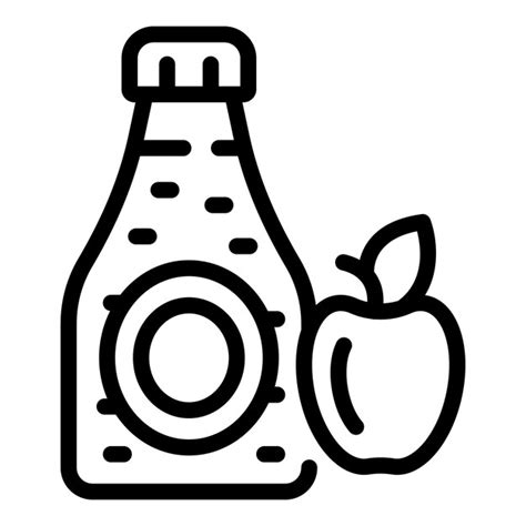 Bouteille De Cidre Mousseuse Icône Vecteur De Contour Boisson Gazeuse à