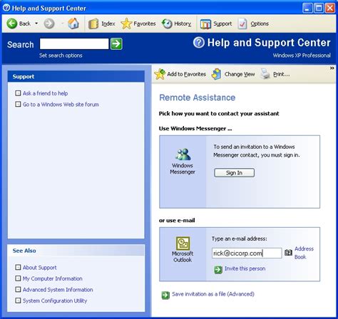 Remote Assistance Screens