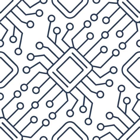 Create Seamless Tile Patterns With Integrated Circuit Board Textures And Digital Logic Symbols