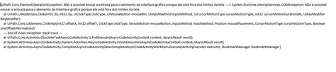 cannot send input to the gui element because it is outside the screen