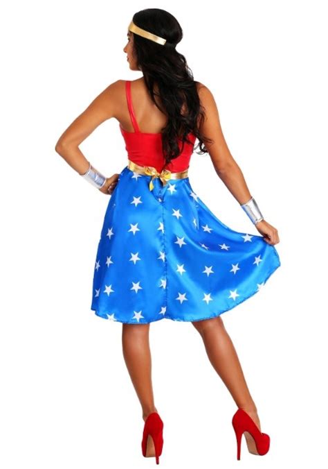 Womens Deluxe Long Dress Wonder Woman Costume