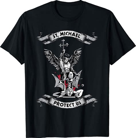 NEW LIMITED Archangel Saint Michael Protect Us Defend Us T Shirt