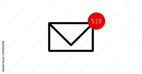 Animation Of Email Envelope With Auto Counting Number On Circle On