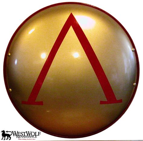 Steel Greek Lambda Shield Red And Metallic By Westwolfrenaissance